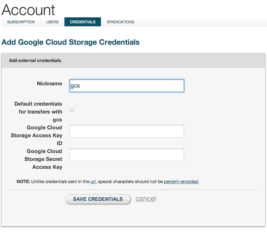 Verwenden von Zencoder mit Google Cloud Storage